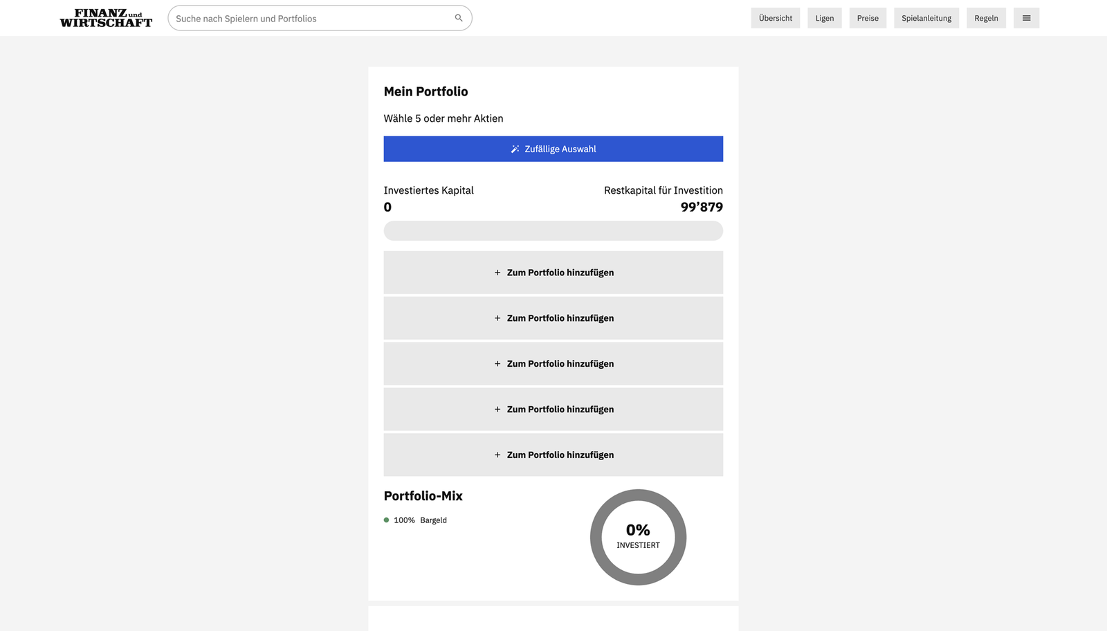Spielanleitung - Das Börsenspiel auf FuW.ch: Spiel mit!