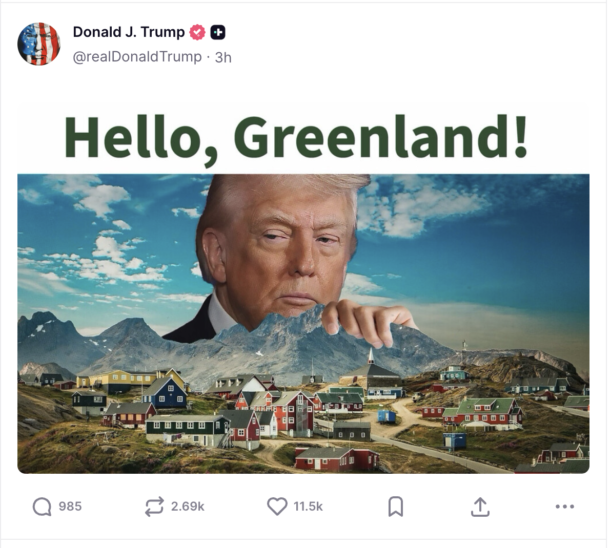 Trump deler kryptisk Grønland-bilde - Dagbladet